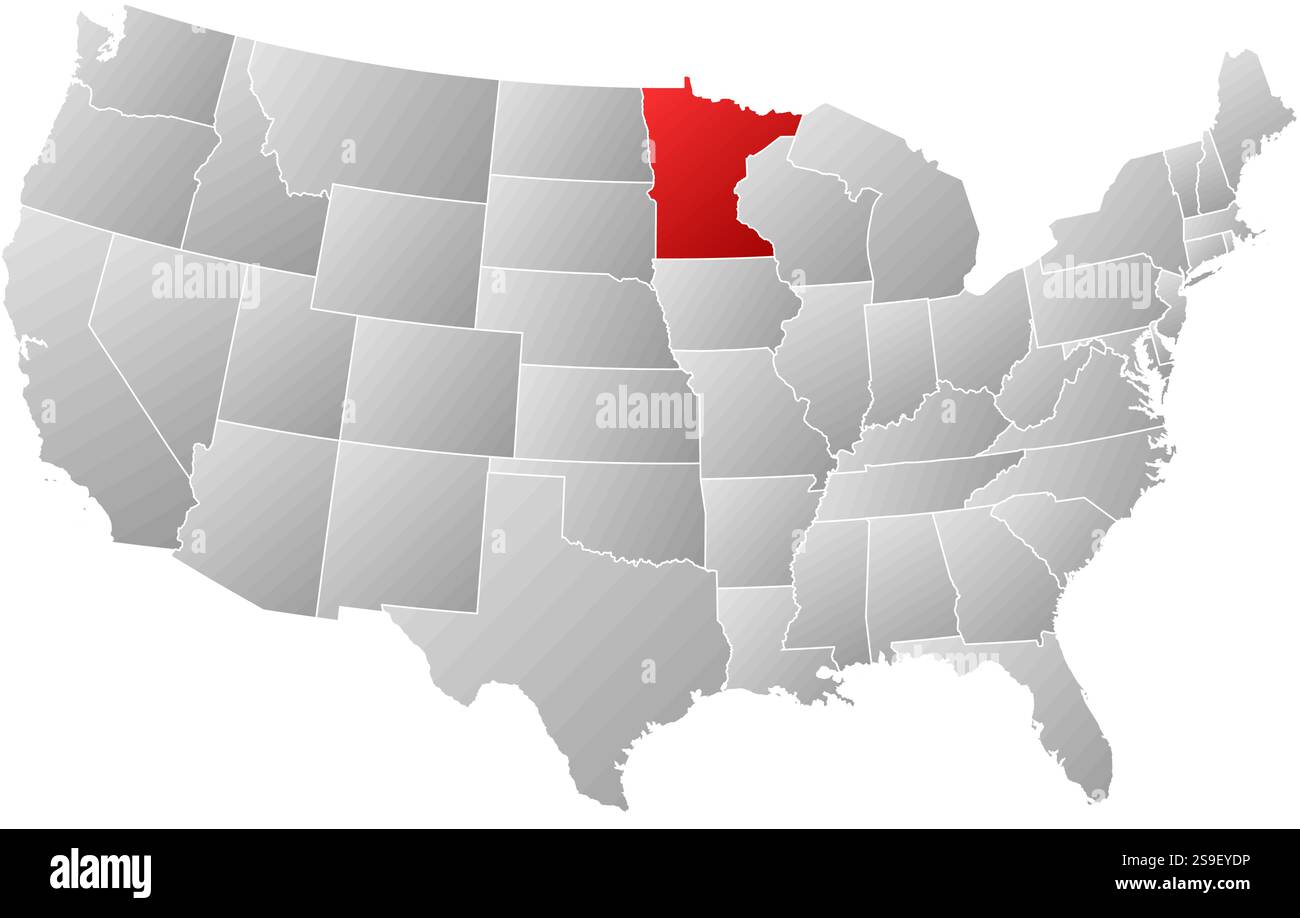 Map of United States with the provinces, filled with a linear gradient ...