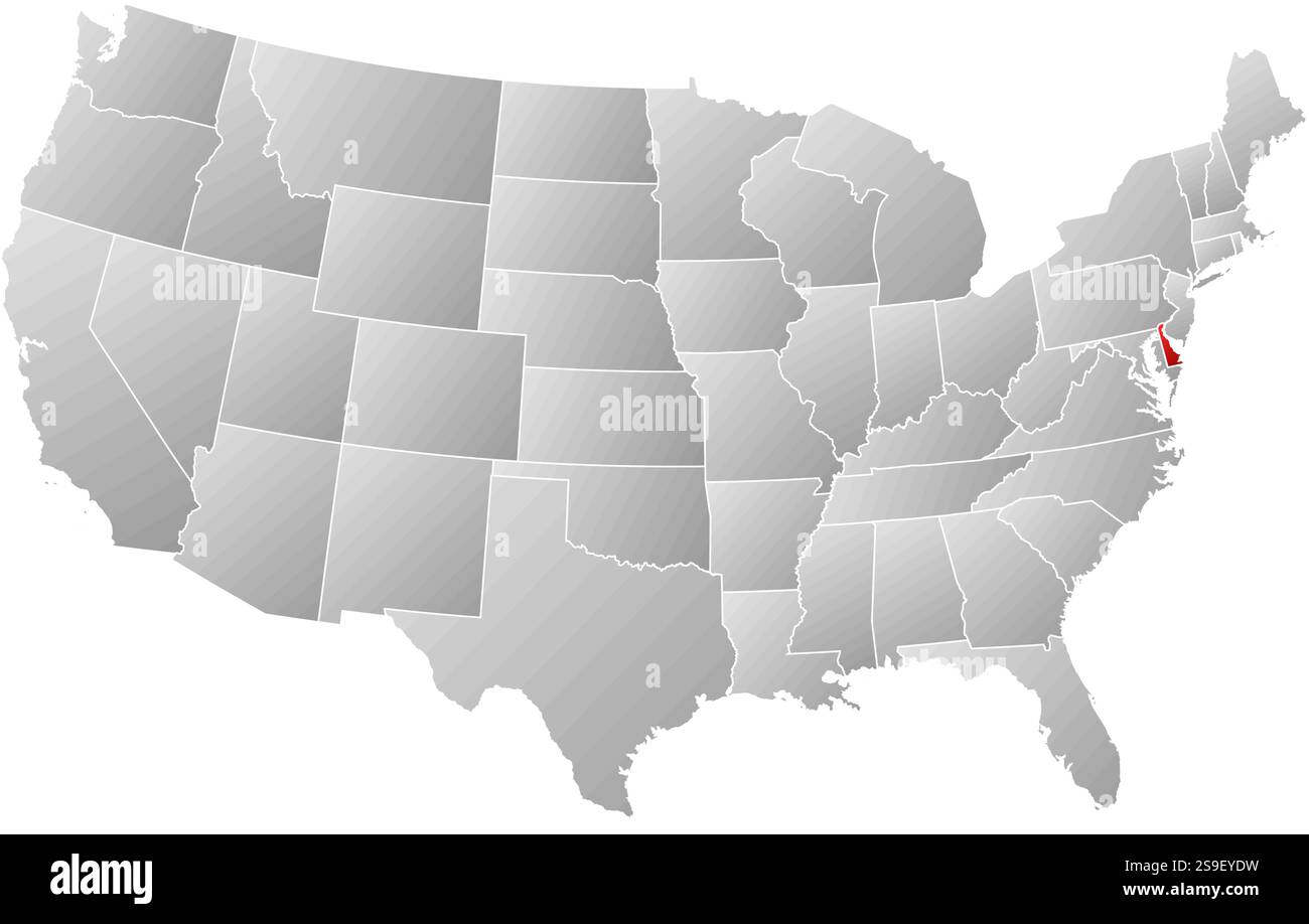 Map of United States with the provinces, filled with a linear gradient ...