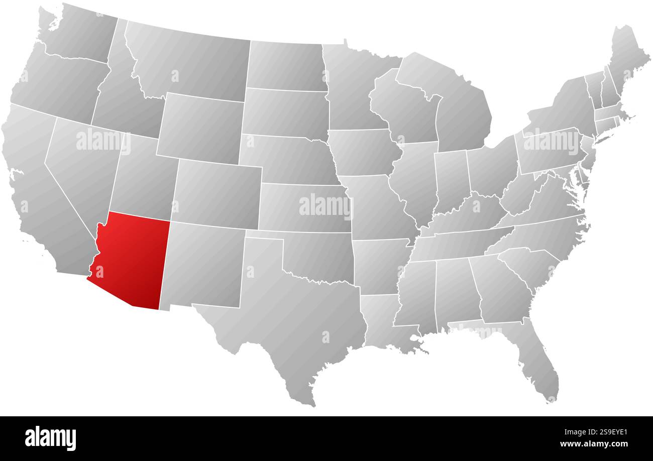 Map of United States with the provinces, filled with a linear gradient ...