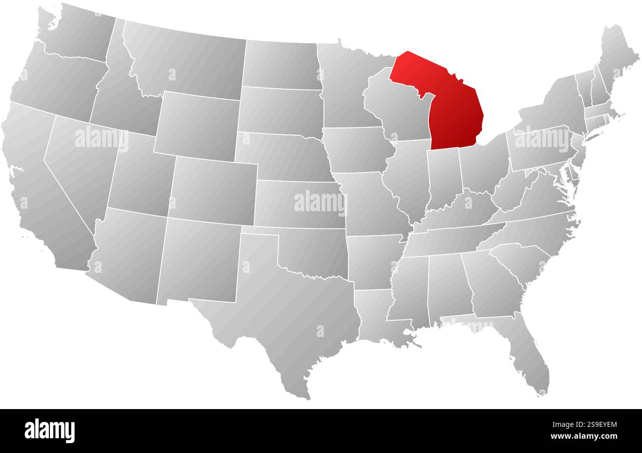Map of United States with the provinces, filled with a linear gradient ...