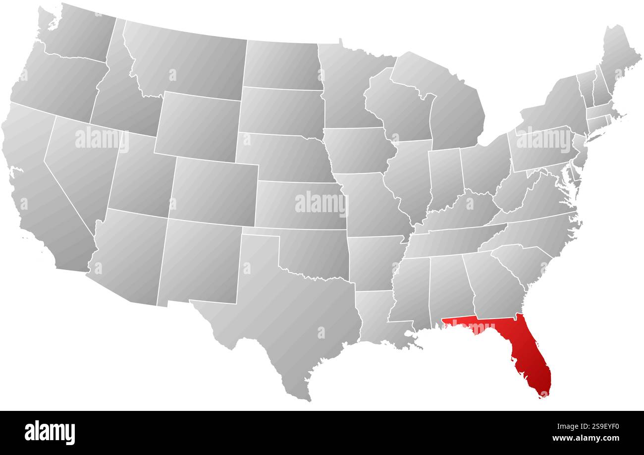 Map of United States with the provinces, filled with a linear gradient ...