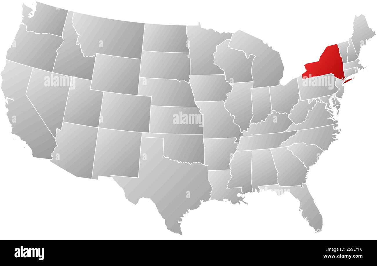 Map of United States with the provinces, filled with a linear gradient ...