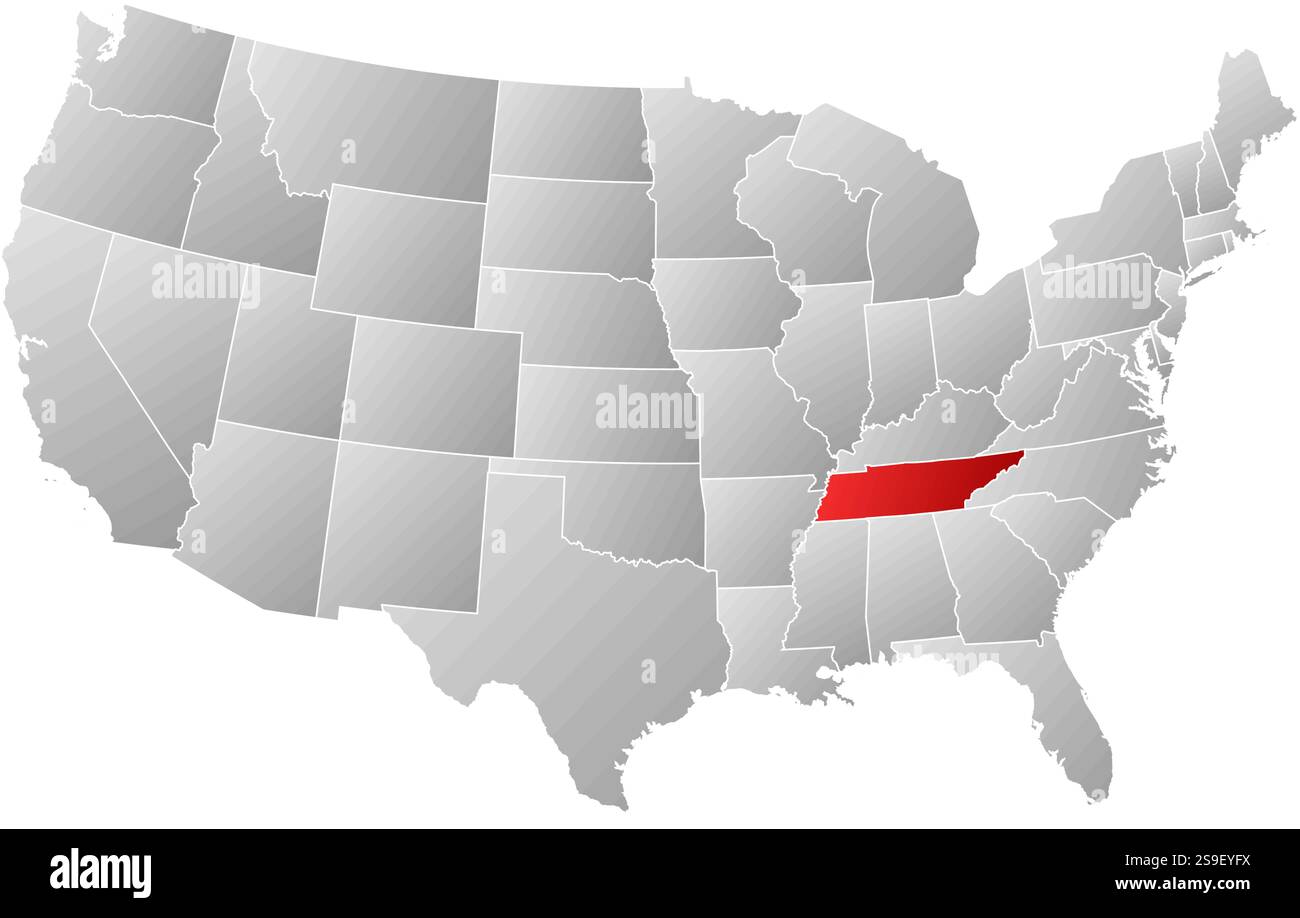 Map of United States with the provinces, filled with a linear gradient ...