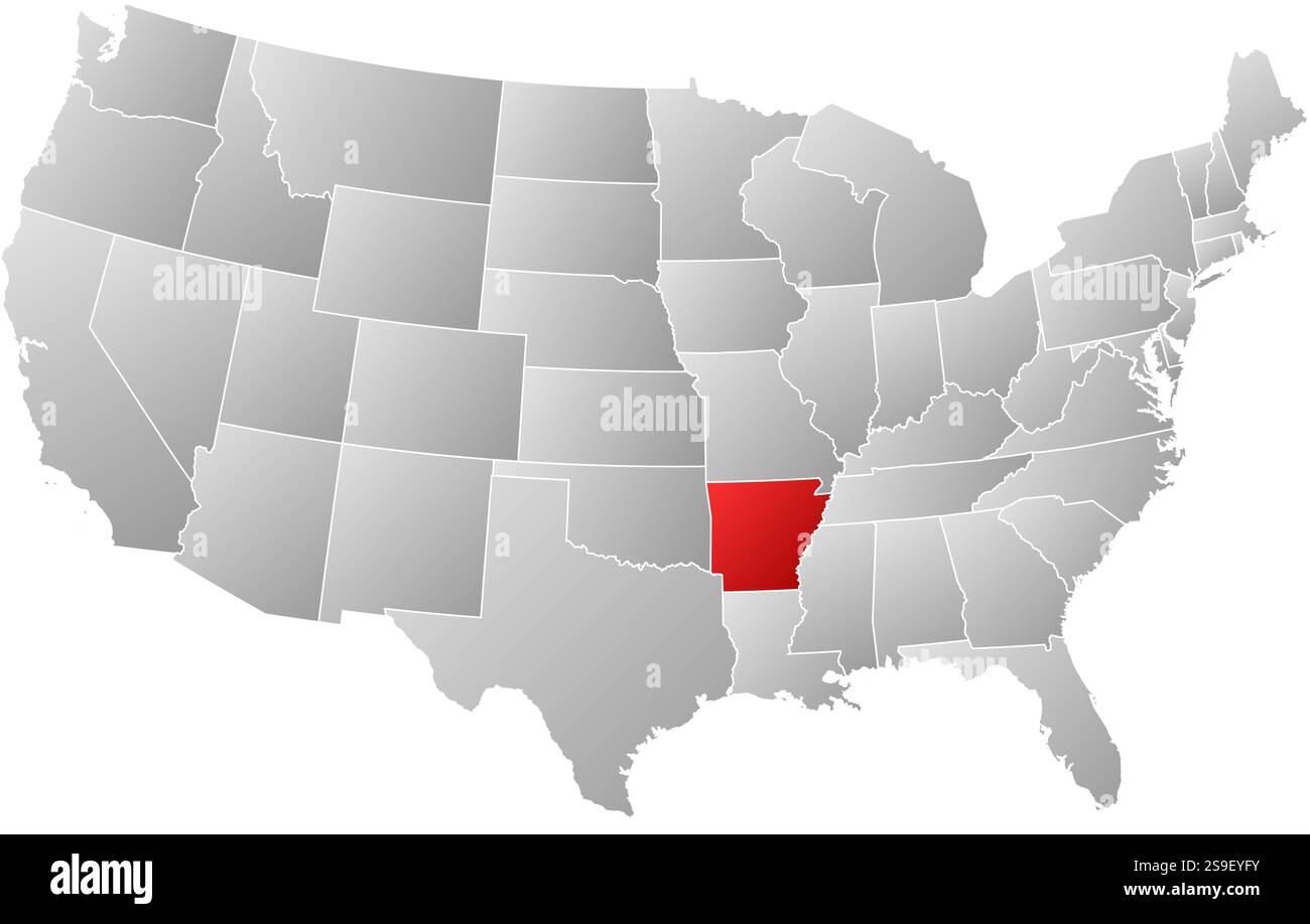 Map of United States with the provinces, filled with a linear gradient ...