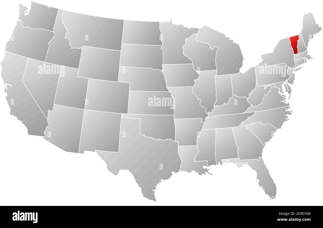 Map of United States with the provinces, filled with a linear gradient ...