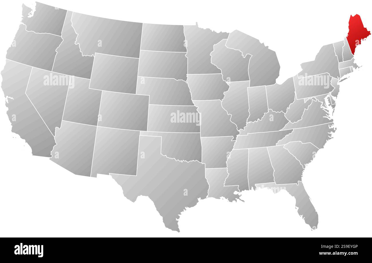 Map of United States with the provinces, filled with a linear gradient ...