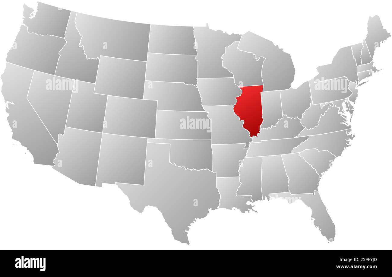 Map of United States with the provinces, filled with a linear gradient ...