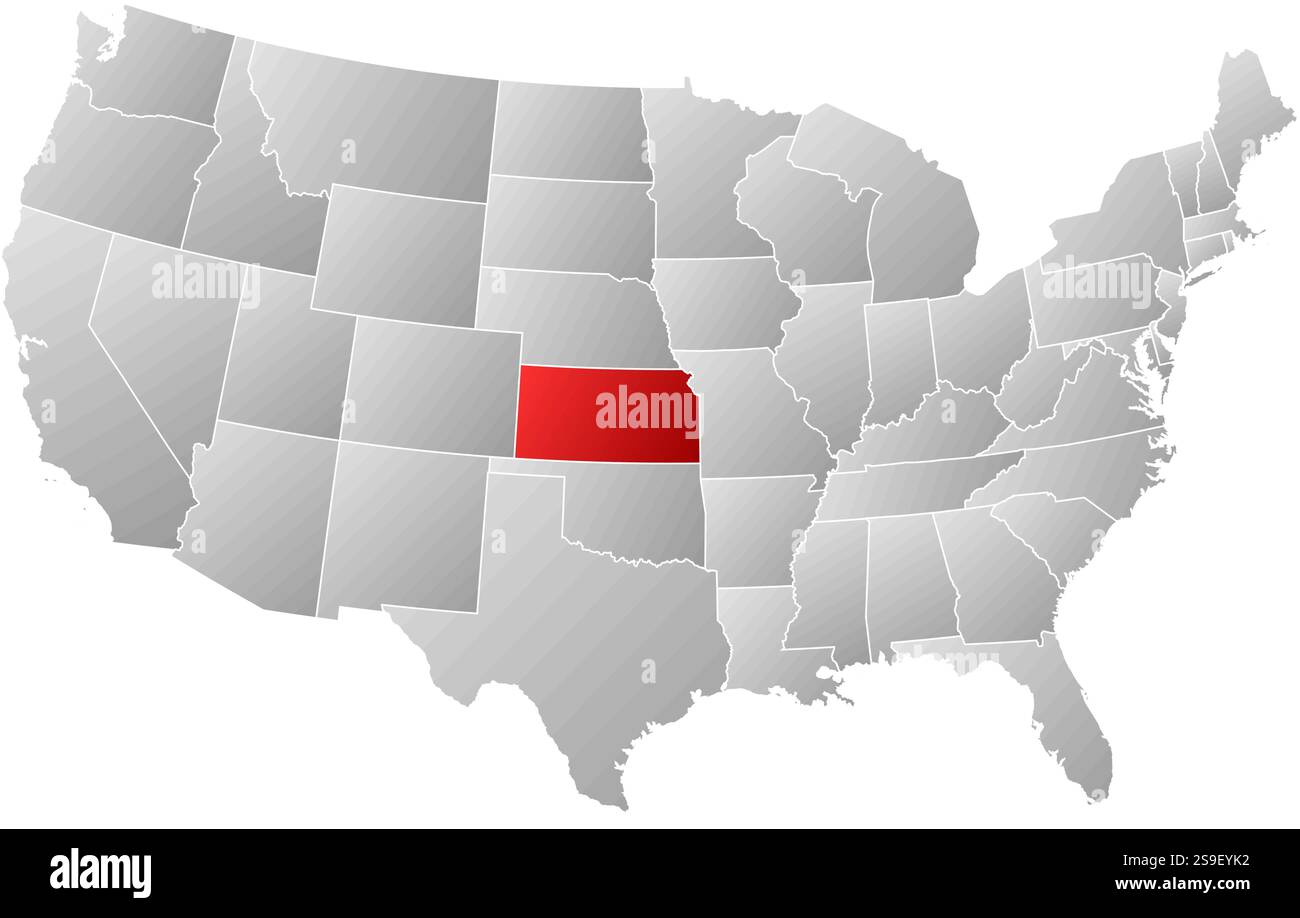 Map of United States with the provinces, filled with a linear gradient ...