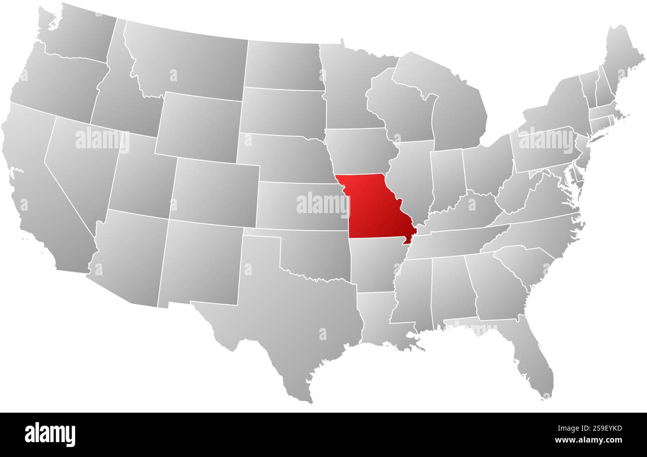 Map of United States with the provinces, filled with a linear gradient ...