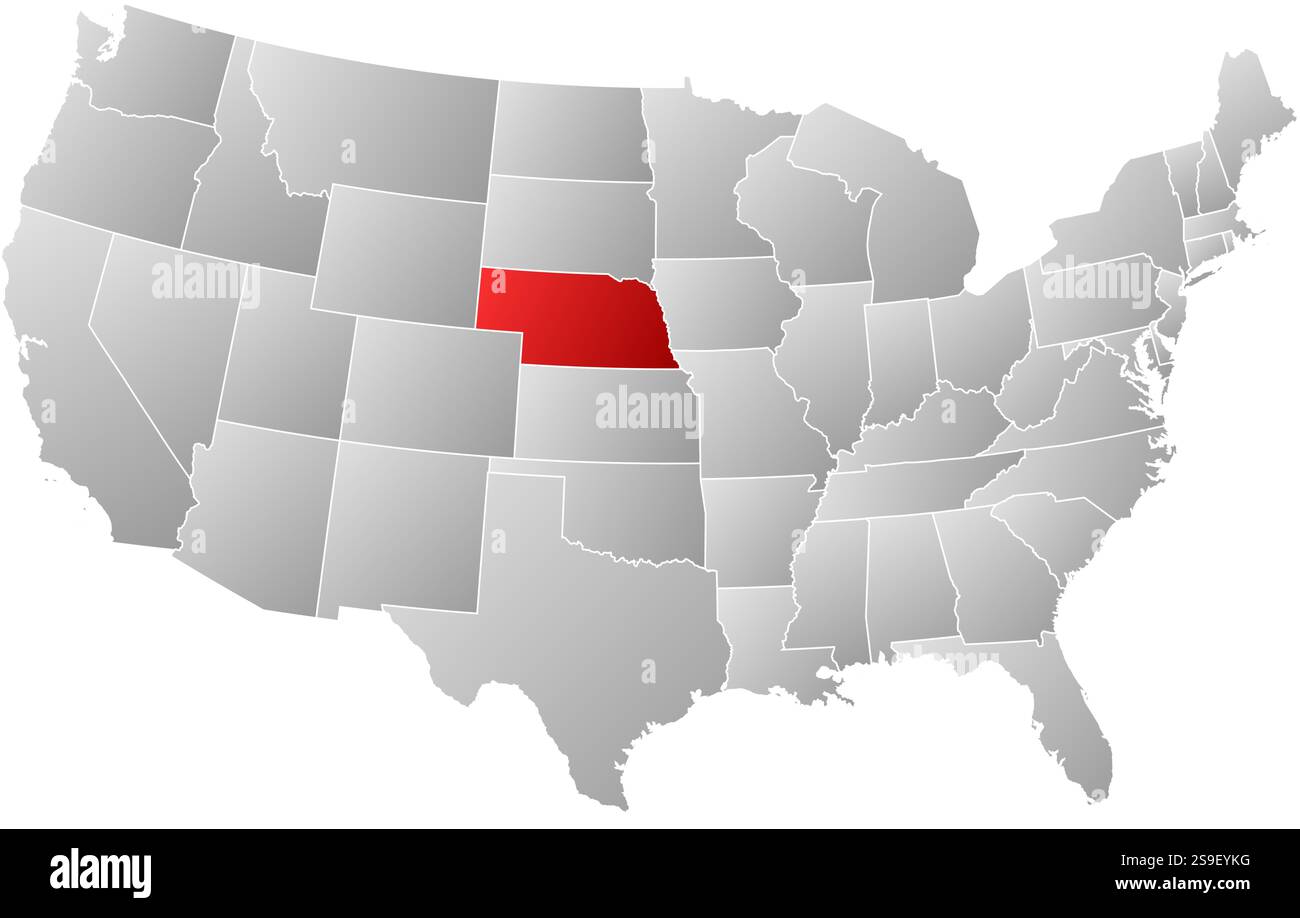 Map of United States with the provinces, filled with a linear gradient ...