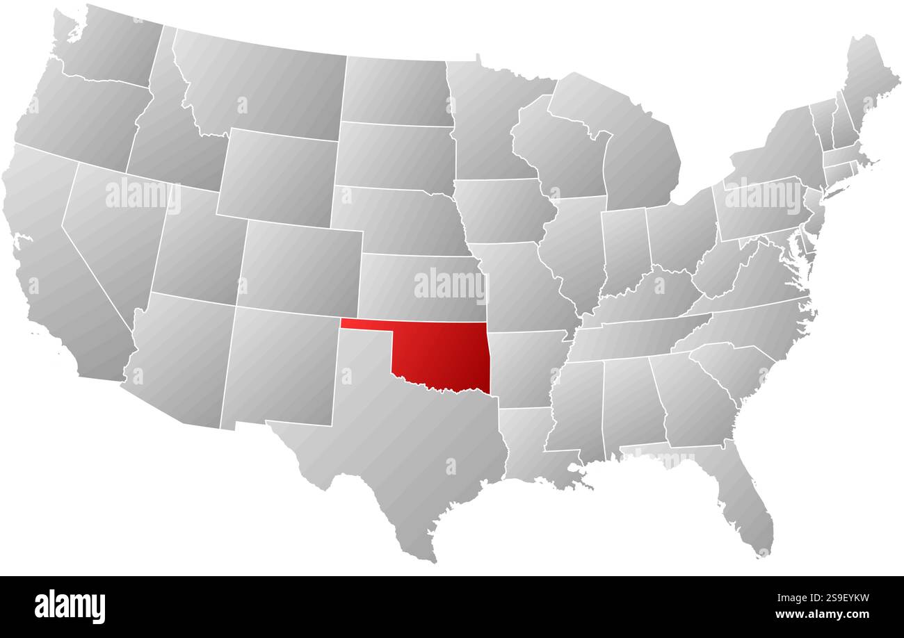 Map of United States with the provinces, filled with a linear gradient ...
