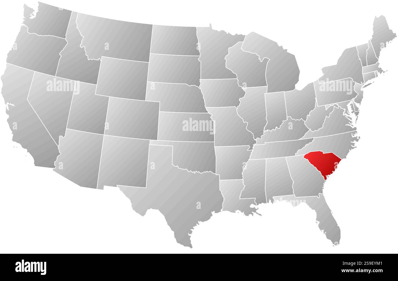 Map of United States with the provinces, filled with a linear gradient ...