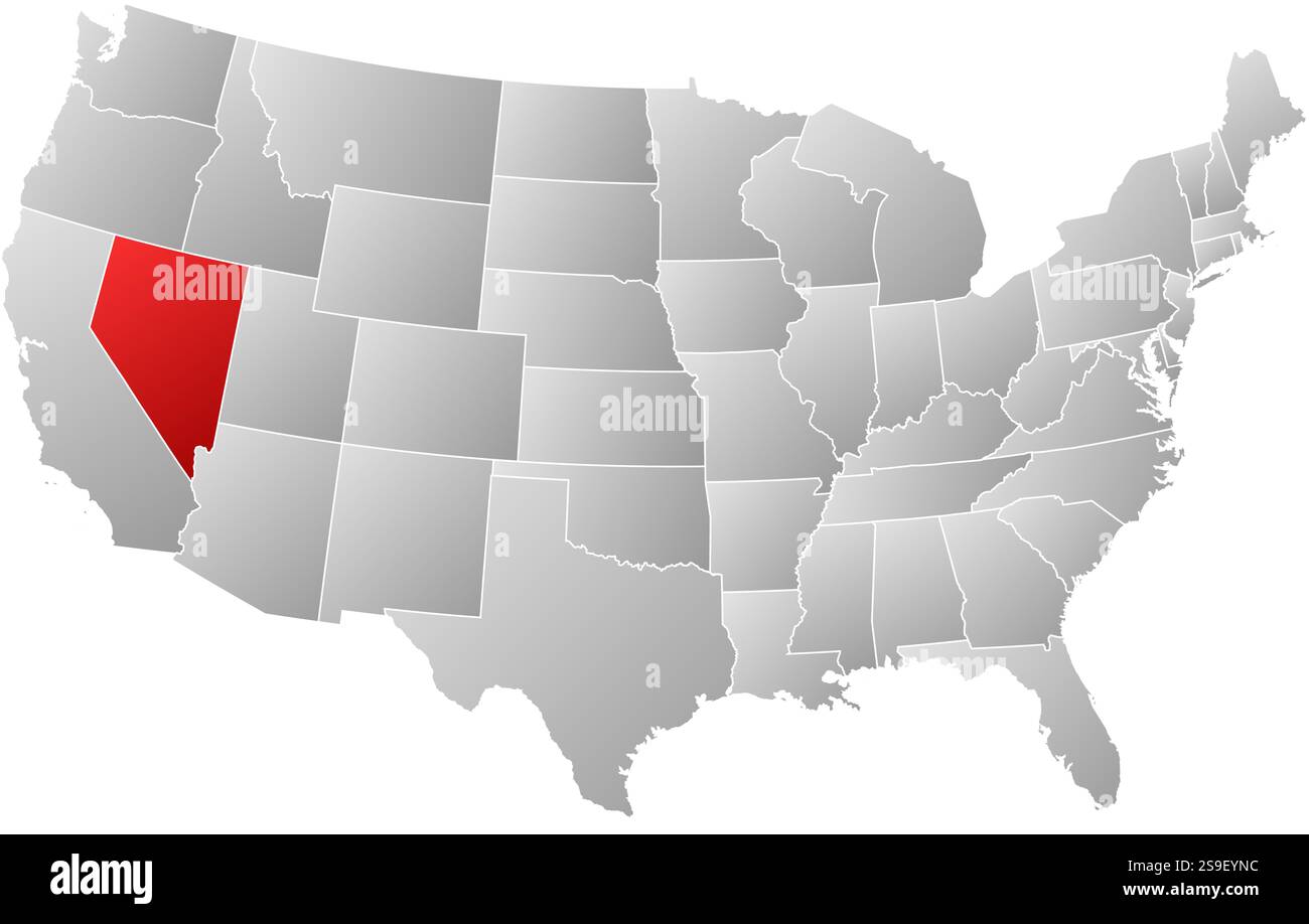 Map of United States with the provinces, filled with a linear gradient ...