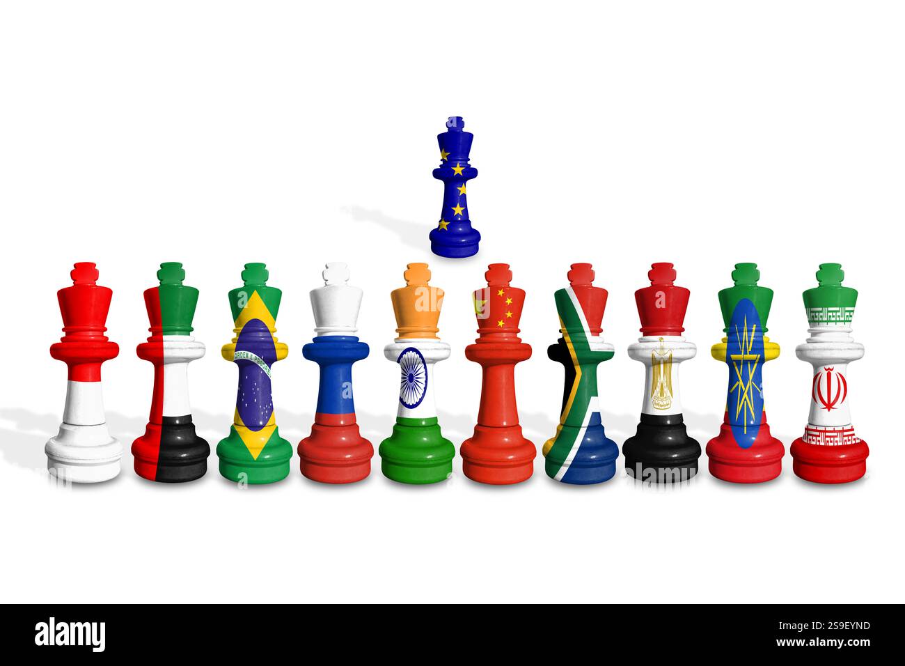 BRICS is group of powerful rising states. Chess made from flags of EU ...