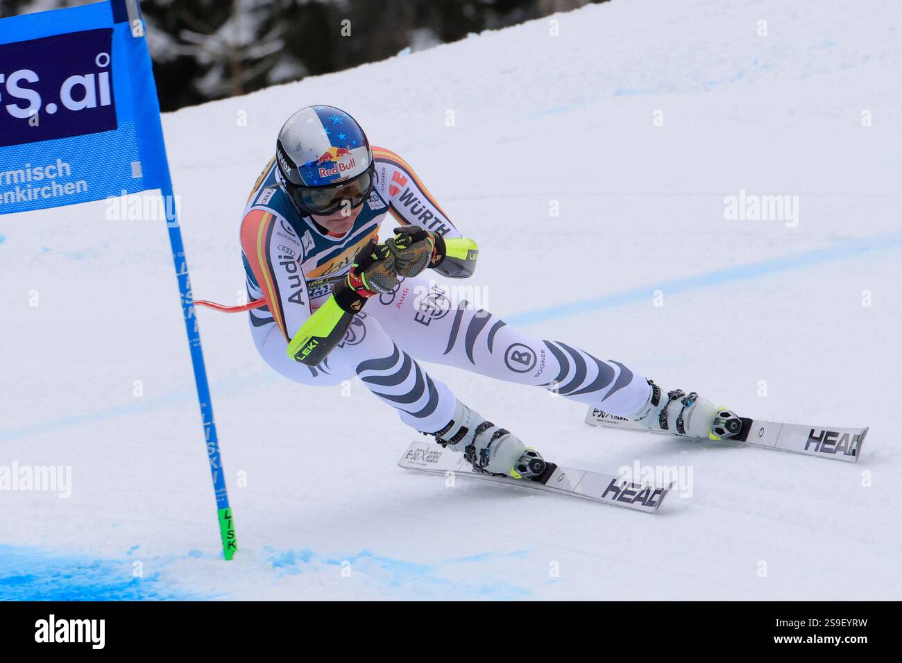 Germany's Emma Aicher speeds down the course during an alpine ski ...