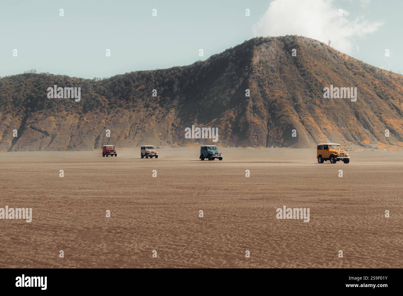Jeep 4x4 with Beautiful view in the Desert, Bromo Sand Sea, Bromo ...
