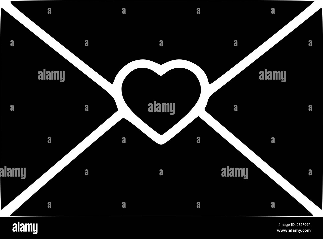Envelope with heart silhouette perfect for Valentines Day crafts, love ...