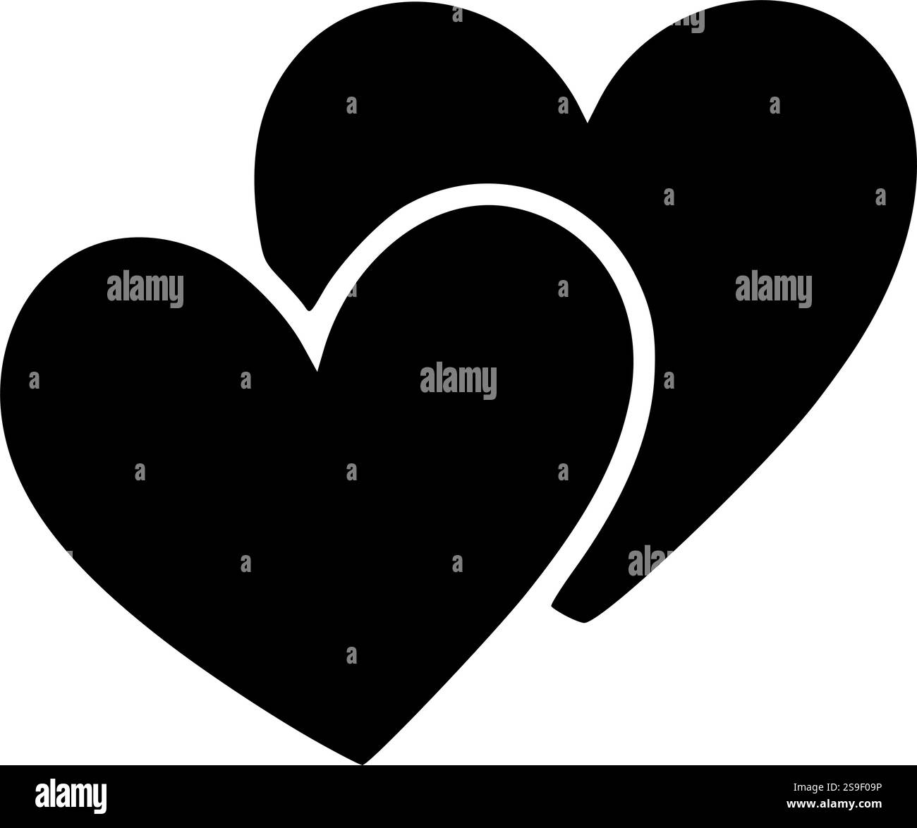 Double hearts silhouette perfect for Valentines Day crafts, love-themed ...