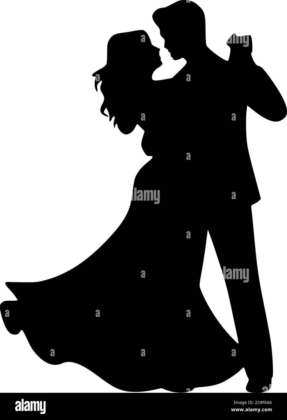Dancing couple silhouette perfect for wedding designs, romantic crafts ...