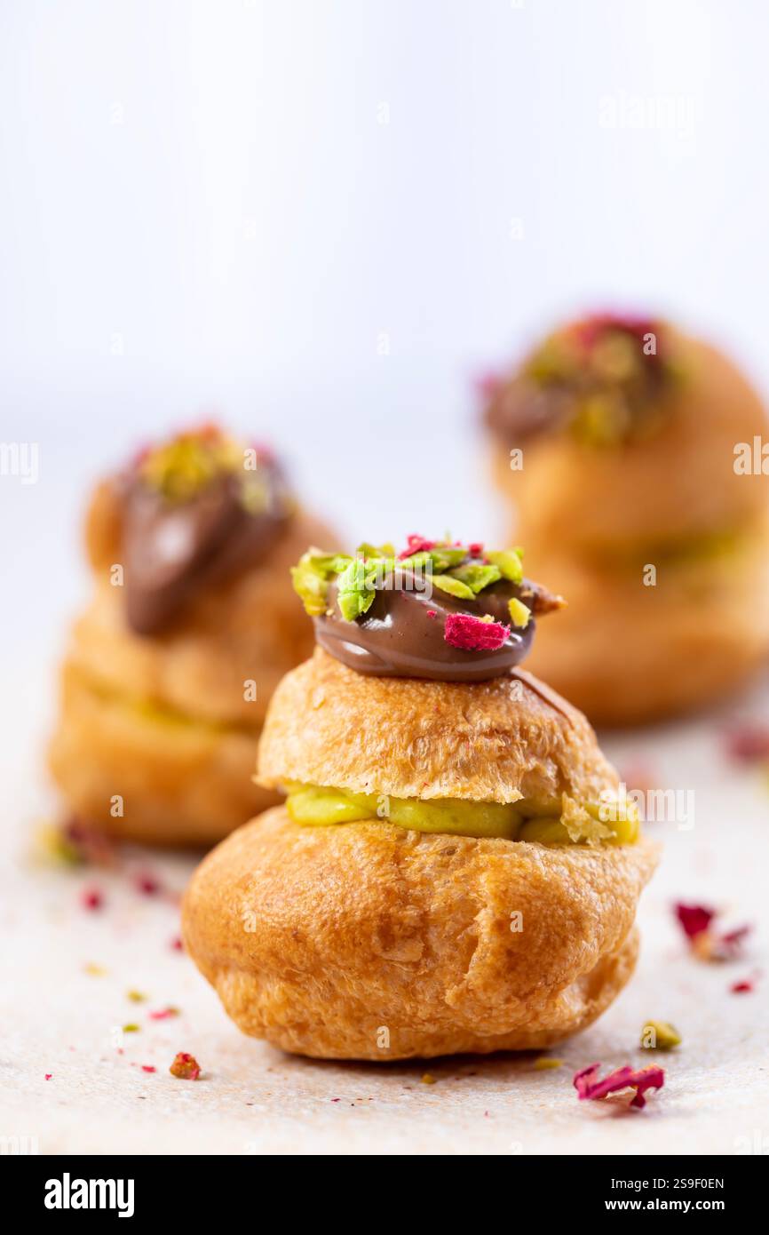 Raspberry profiterole hi-res stock photography and images - Alamy
