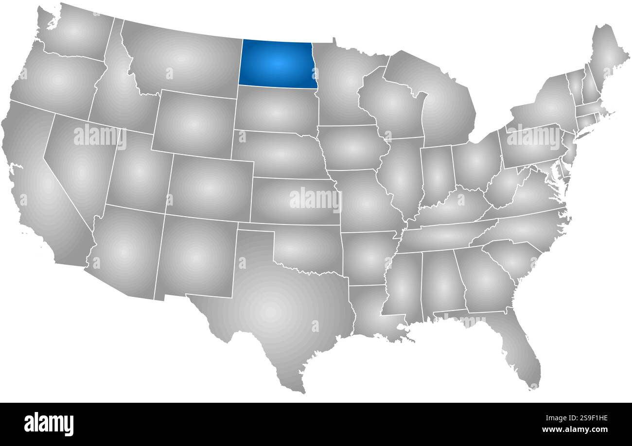 Map of United States with the provinces, filled with a radial gradient ...