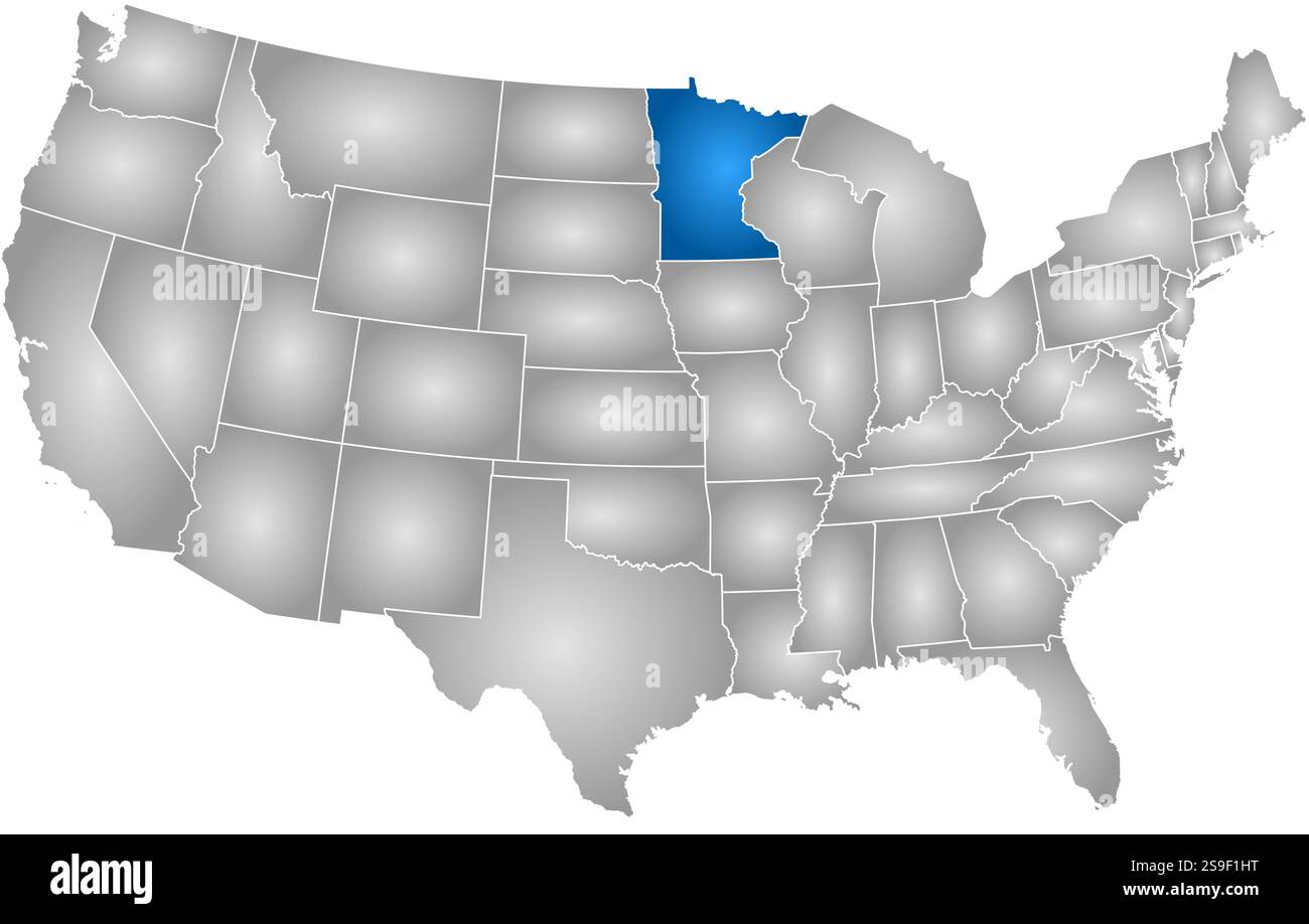 Map of United States with the provinces, filled with a radial gradient ...