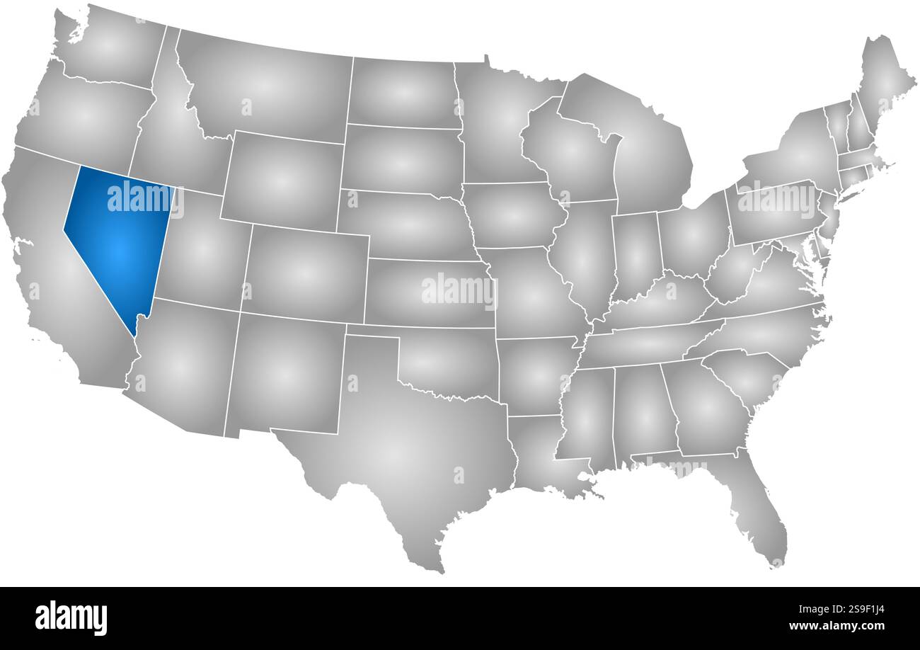 Map of United States with the provinces, filled with a radial gradient ...