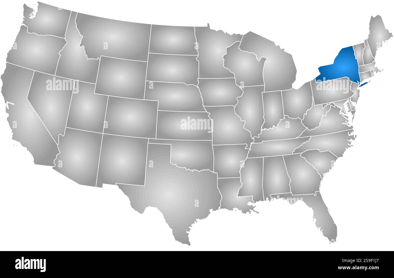 Map of United States with the provinces, filled with a radial gradient ...