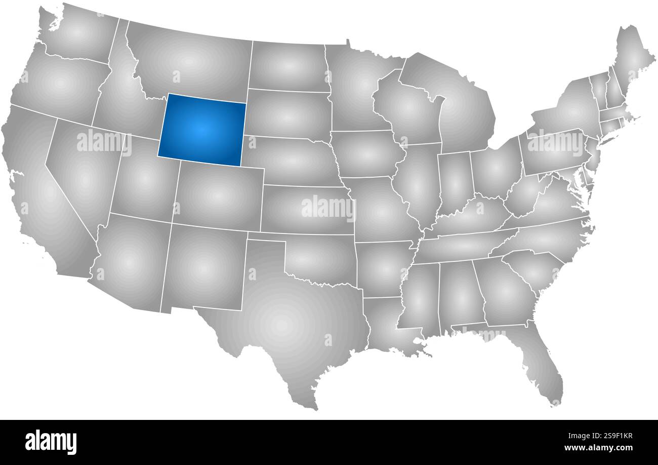 Map of United States with the provinces, filled with a radial gradient ...
