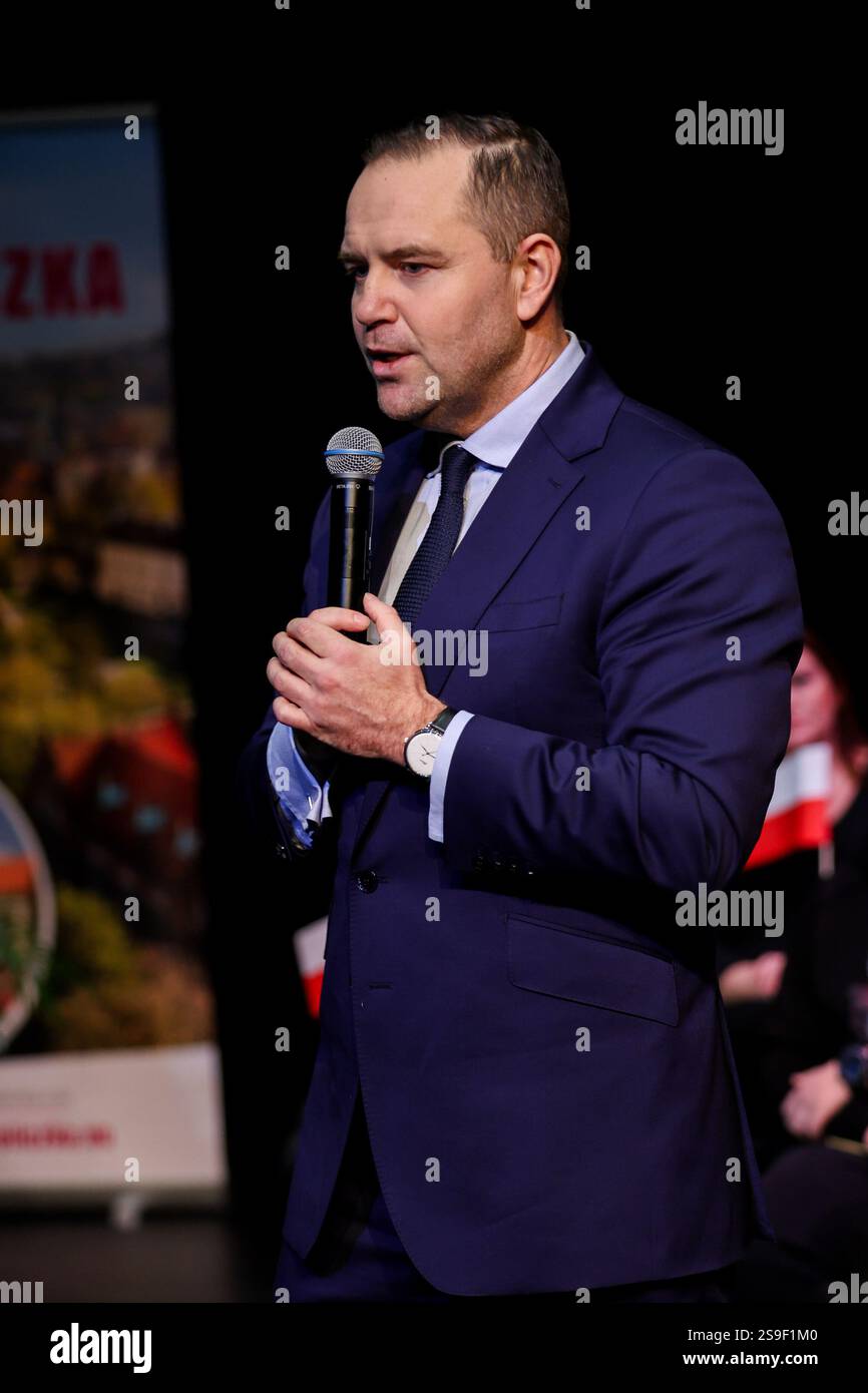 January 21, 2025, Wieliczka, Poland: Karol Nawrocki, candidate for the 2025 presidential ...