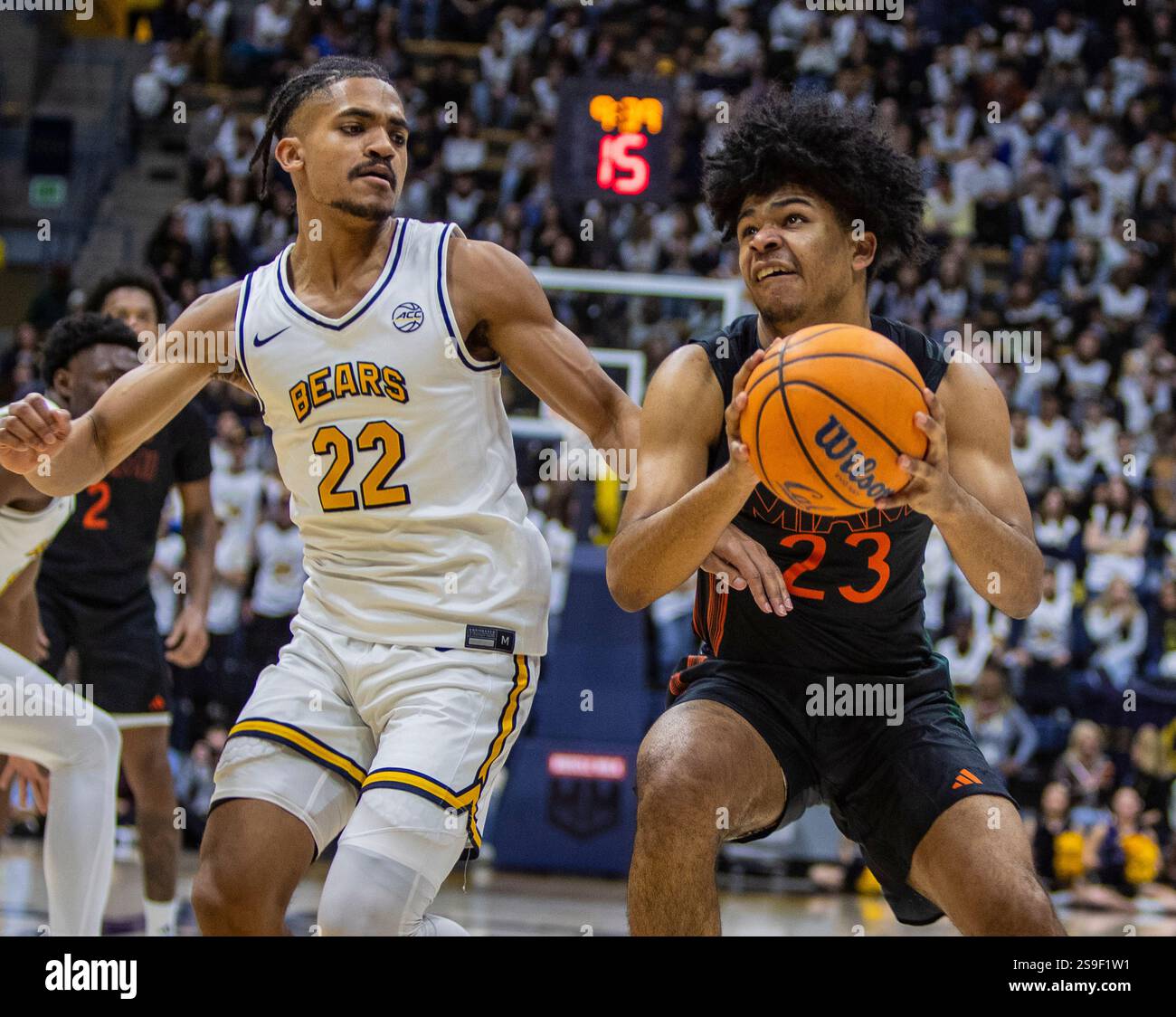 January 25 2025 Berkeley, CA U.S.A. Miami guard Austin Swartz (23 ...