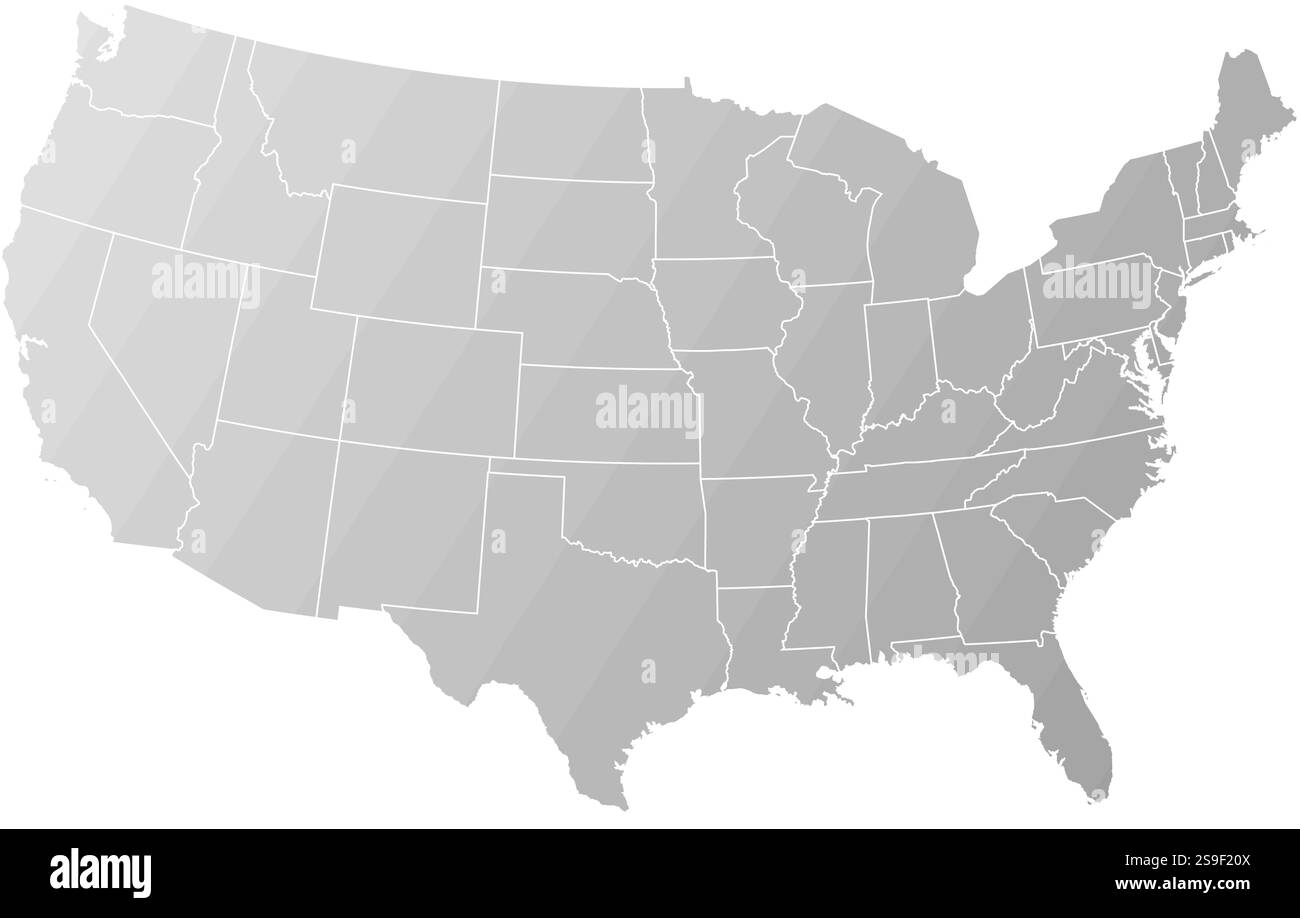 Map of United States, filled with a linear gradient Stock Vector Image ...