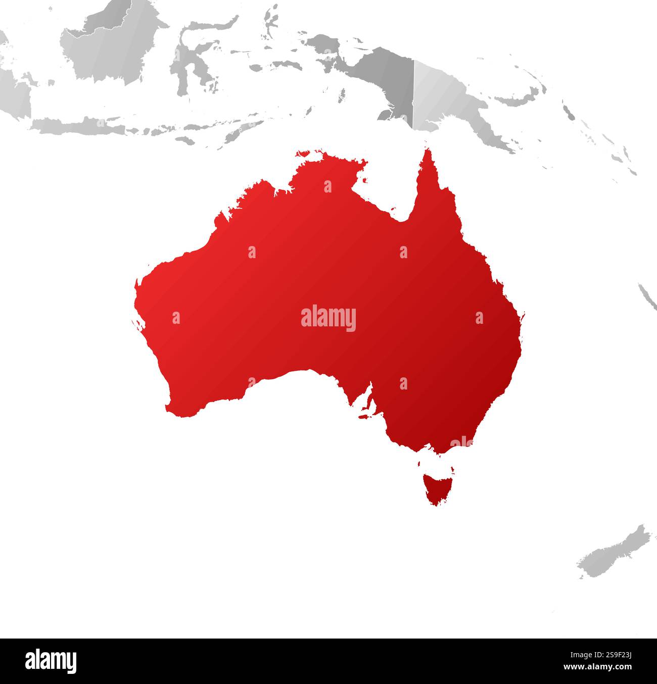 Map of Australia with the provinces and nearby countries, filled with a ...