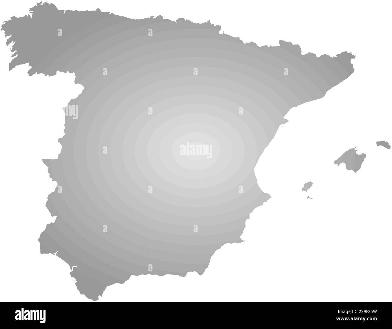 Map of Spain, filled with a radial gradient Stock Vector Image & Art ...