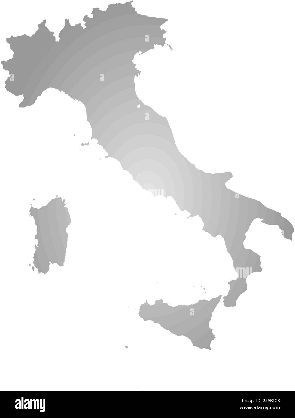 Map of Italy, filled with a radial gradient Stock Vector Image & Art ...