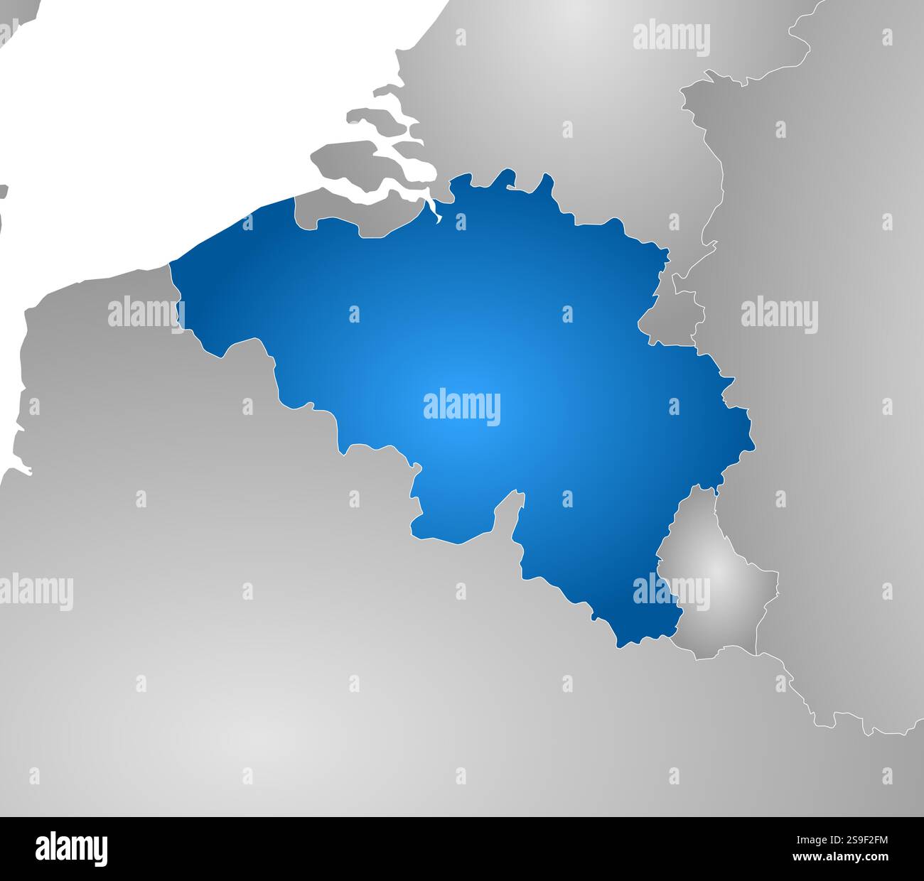 Map of Belgium with the provinces and nearby countries, filled with a ...