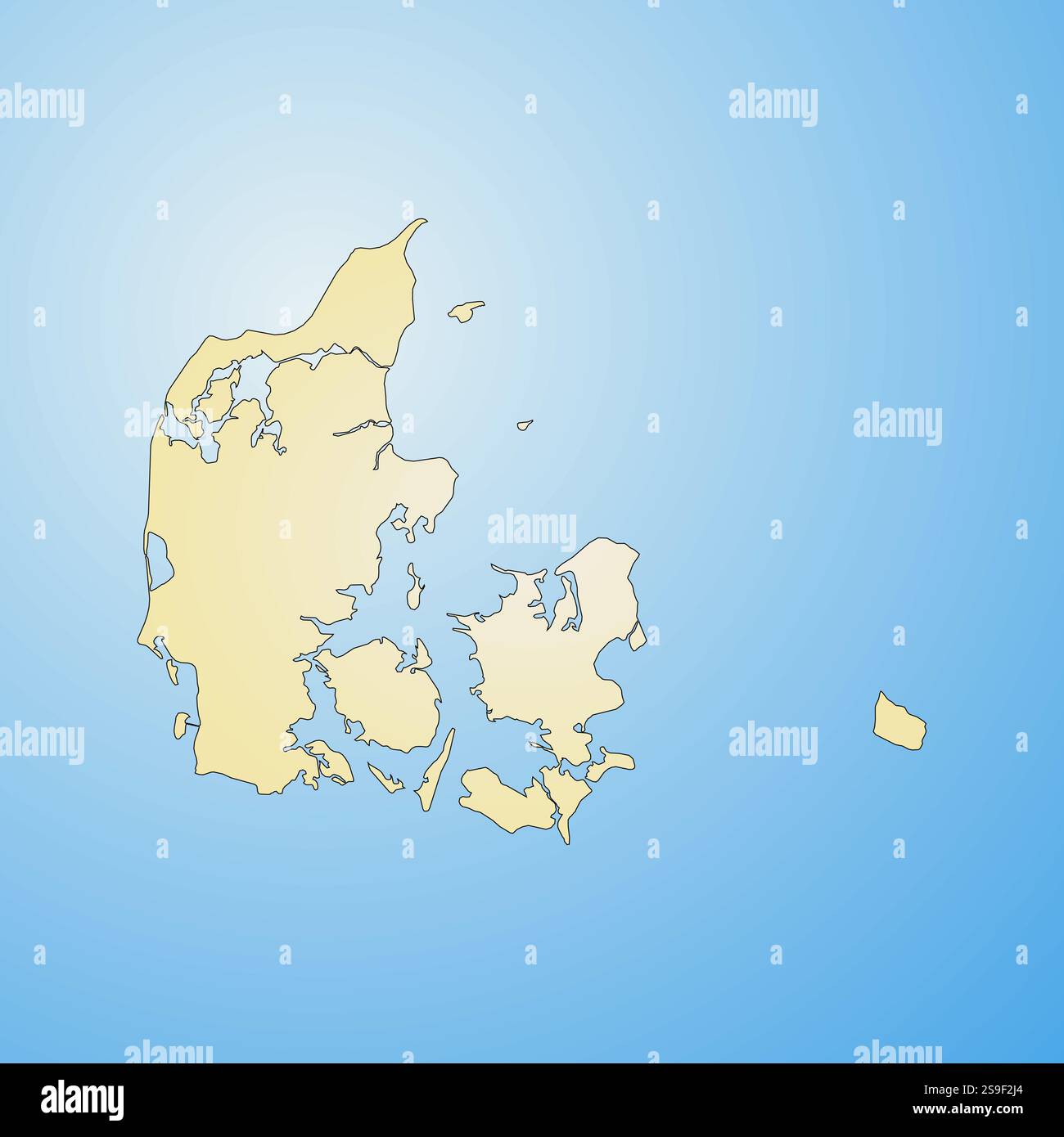 Map of Danmark, filled with a radial gradient Stock Vector Image & Art ...