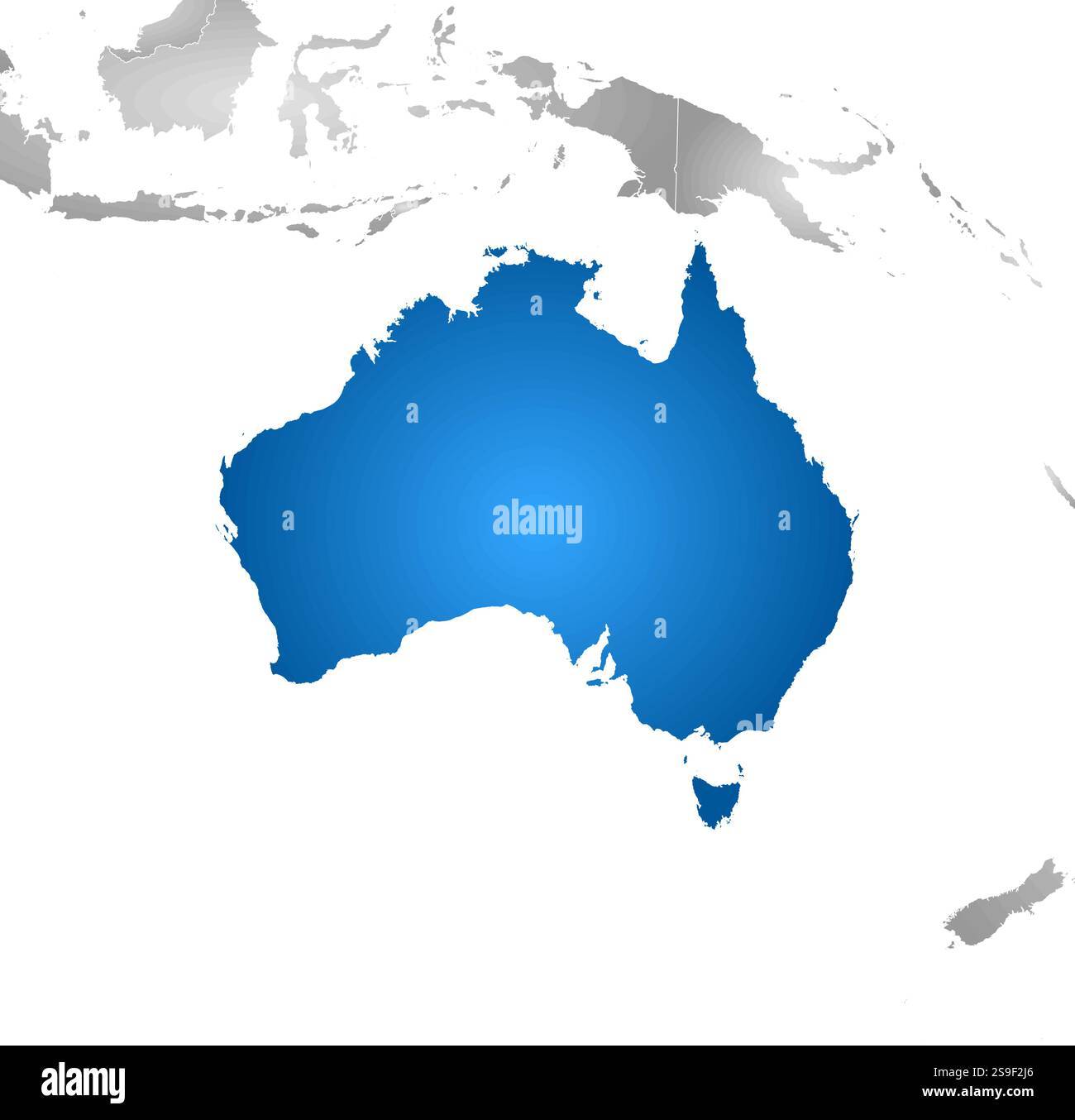 Map of Australia with the provinces and nearby countries, filled with a ...