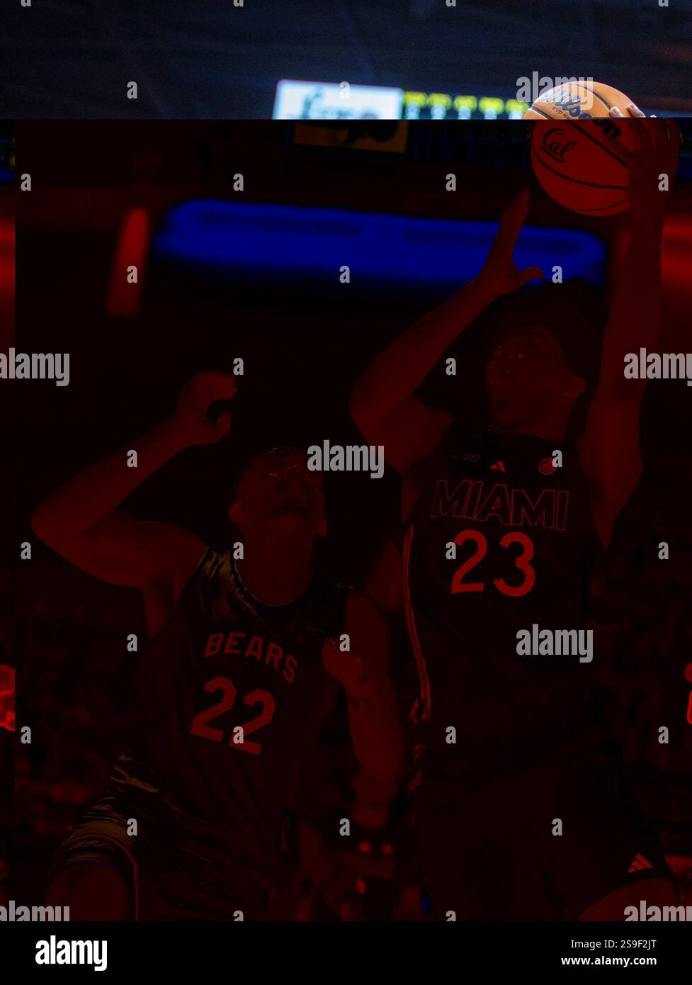 January 25 2025 Berkeley, CA U.S.A. CAPTION CORRECTION: Miami guard ...