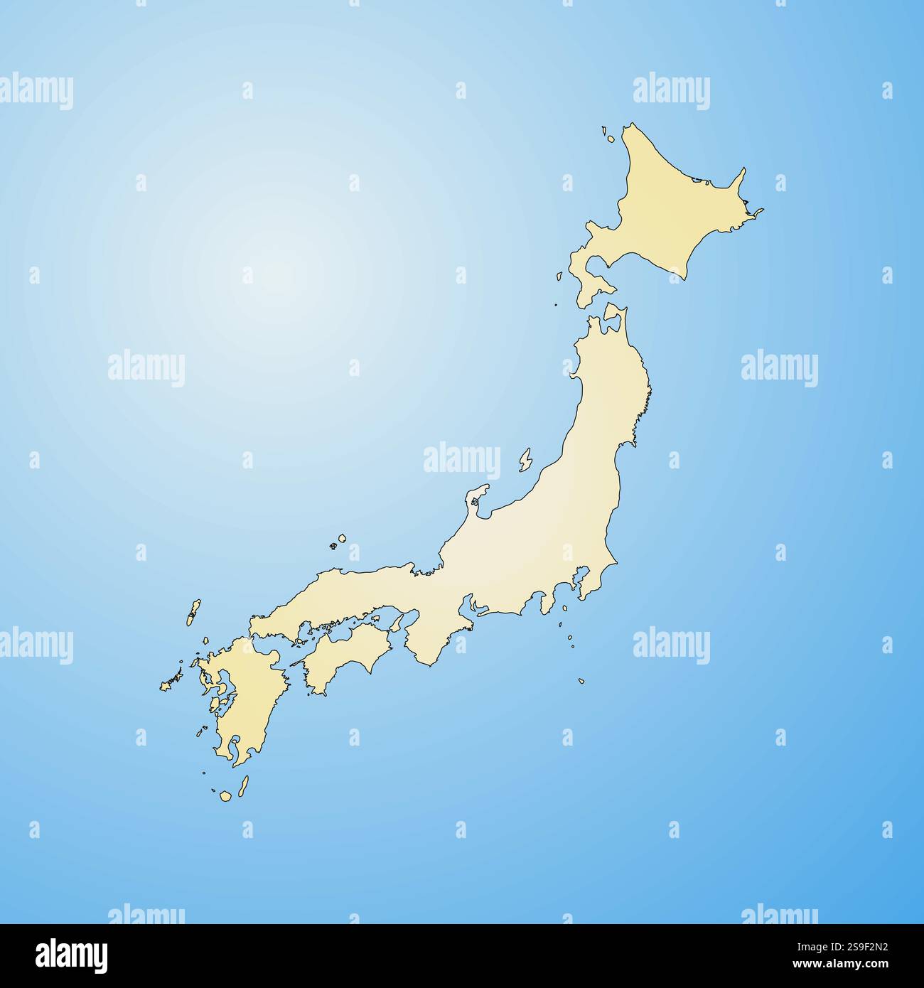 Map of Japan, filled with a radial gradient Stock Vector Image & Art ...