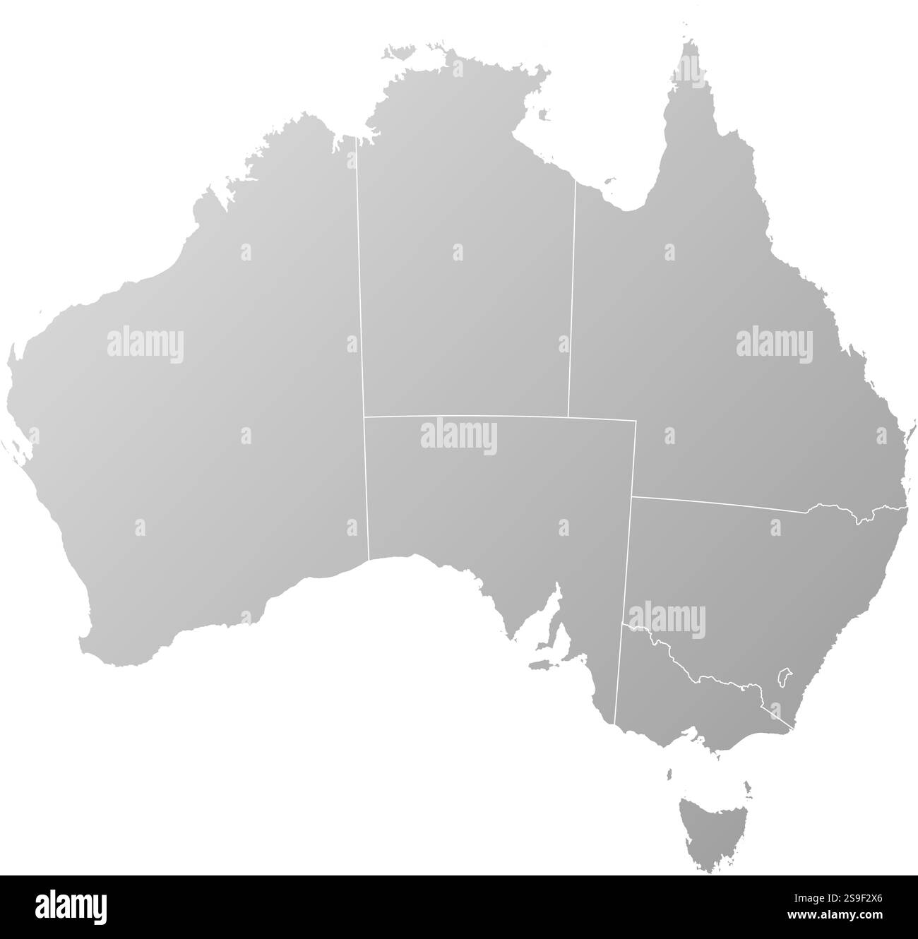 Map of Australia, filled with a linear gradient Stock Vector Image ...