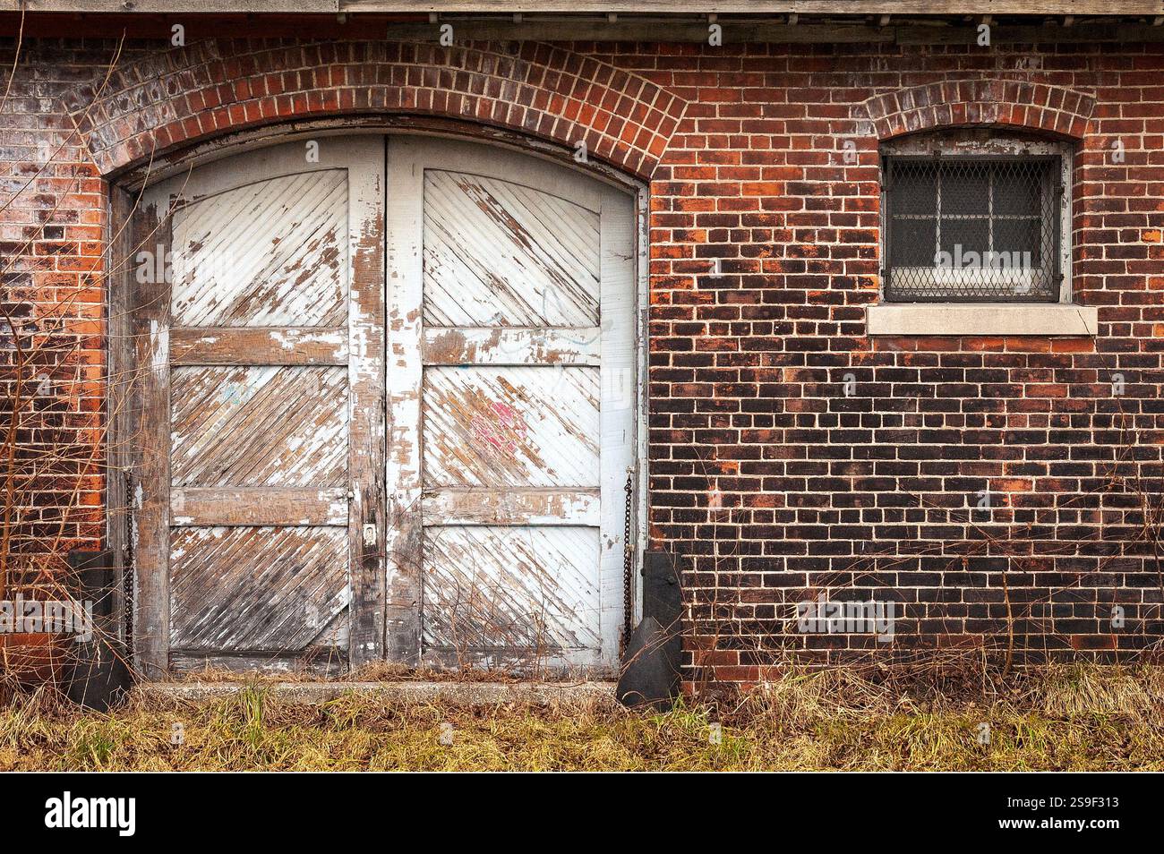 Doors and Windows of old abandonded factory Stock Photo - Alamy