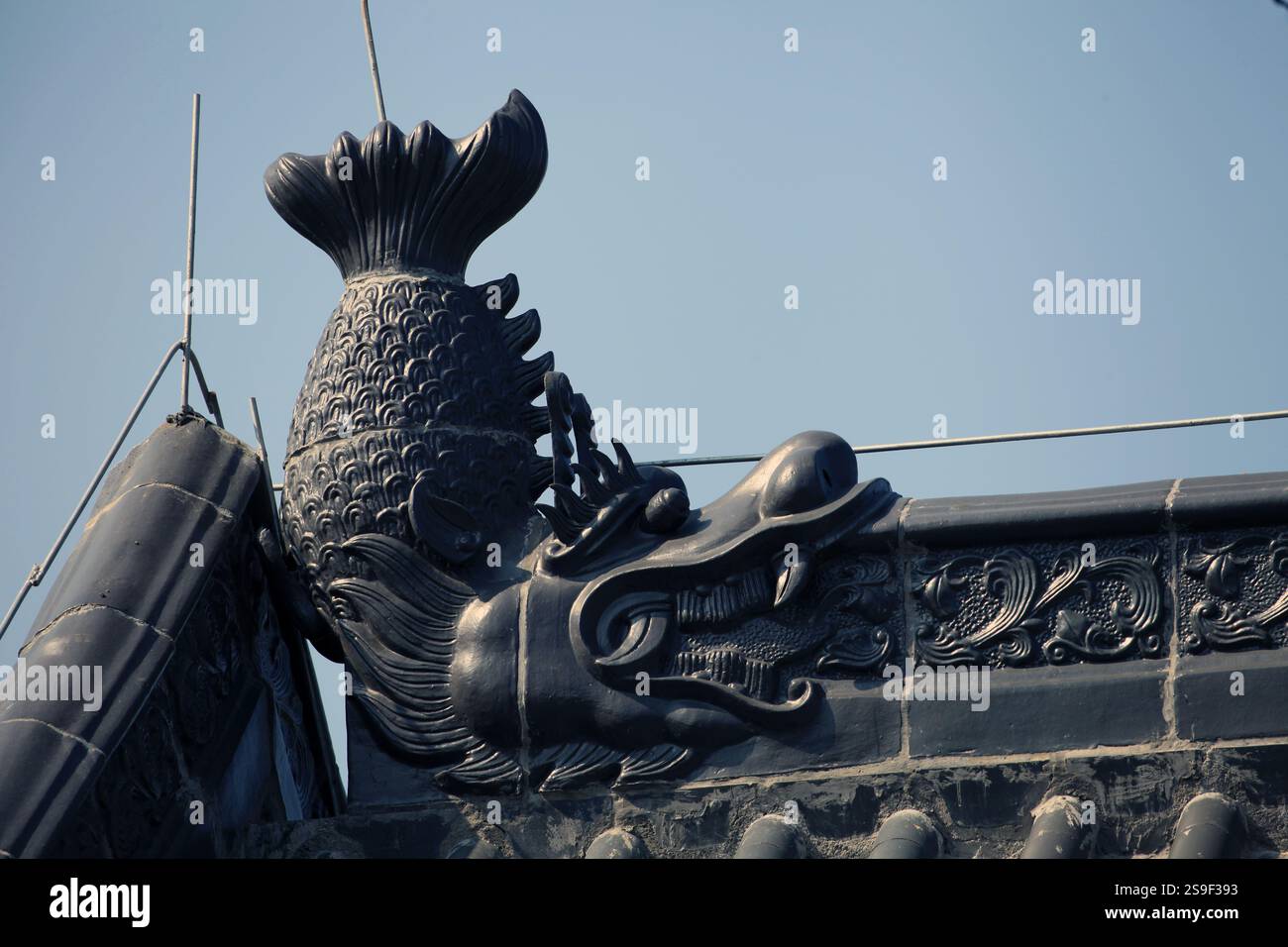 FOSHAN, CHINA - JANUARY 25, 2025 - A view of the eaves of Baofeng ...