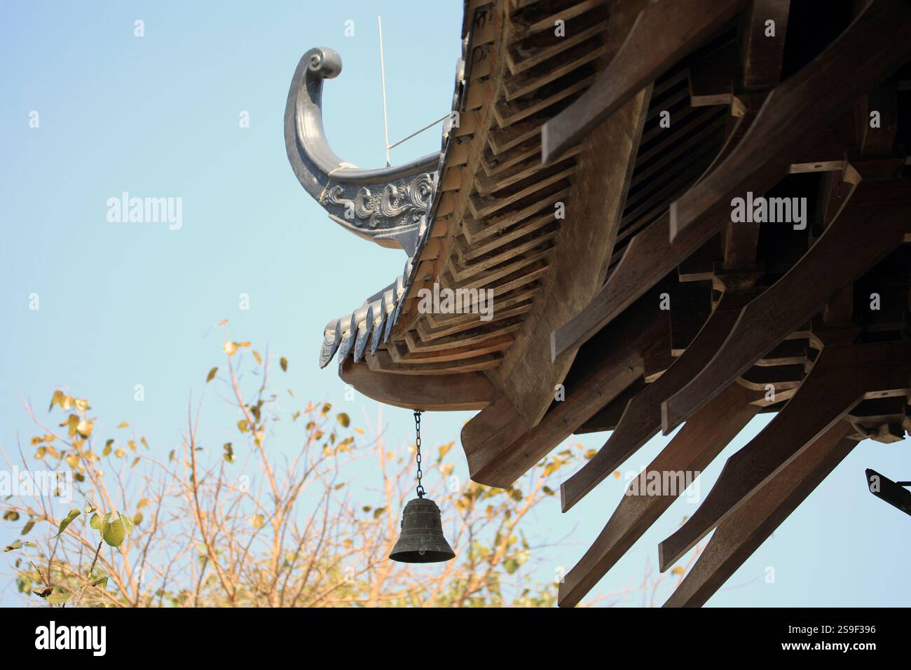 FOSHAN, CHINA - JANUARY 25, 2025 - A view of the eaves of Baofeng ...