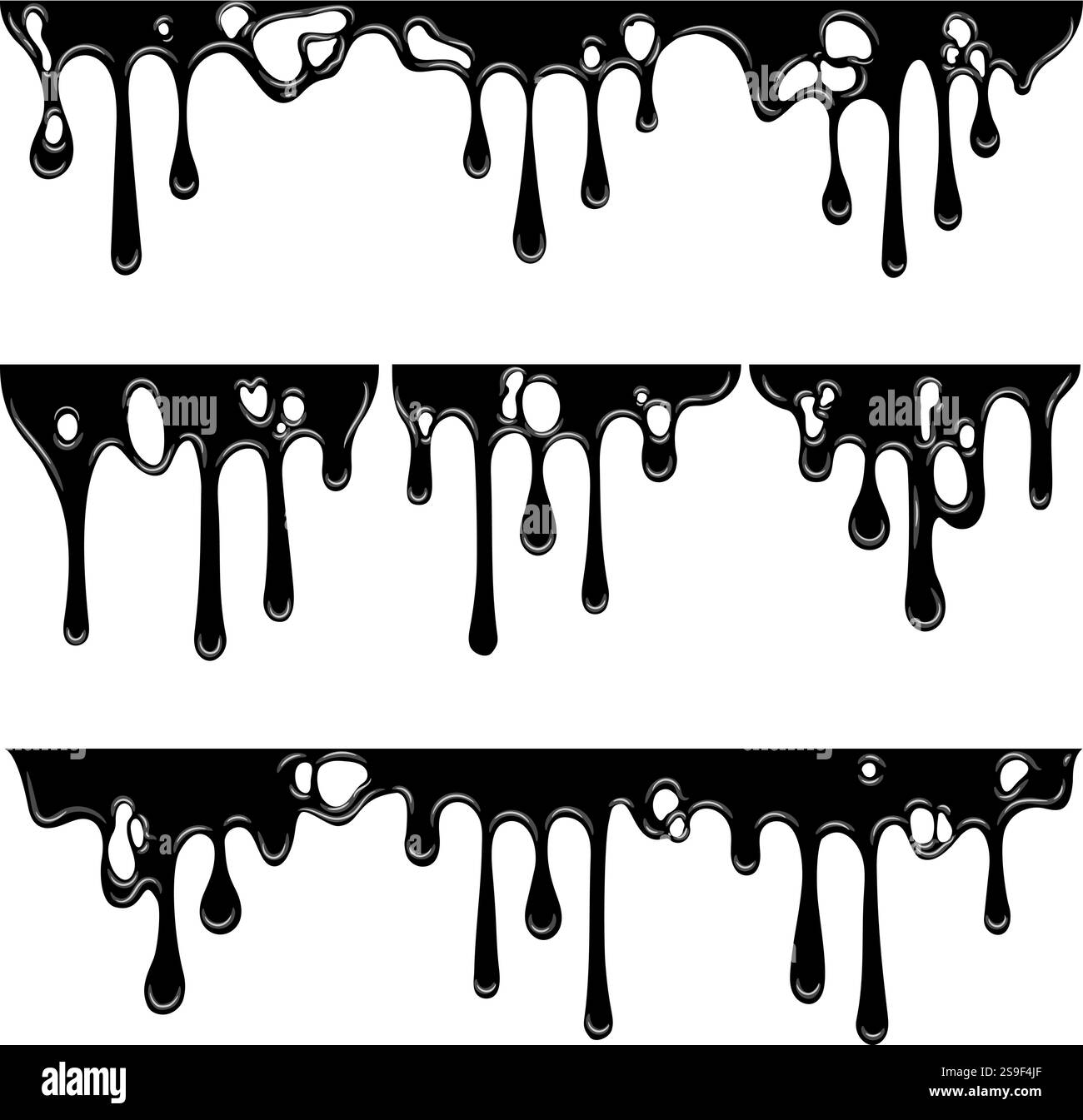 Black paint oil dripping elements Stock Vector Image & Art - Alamy