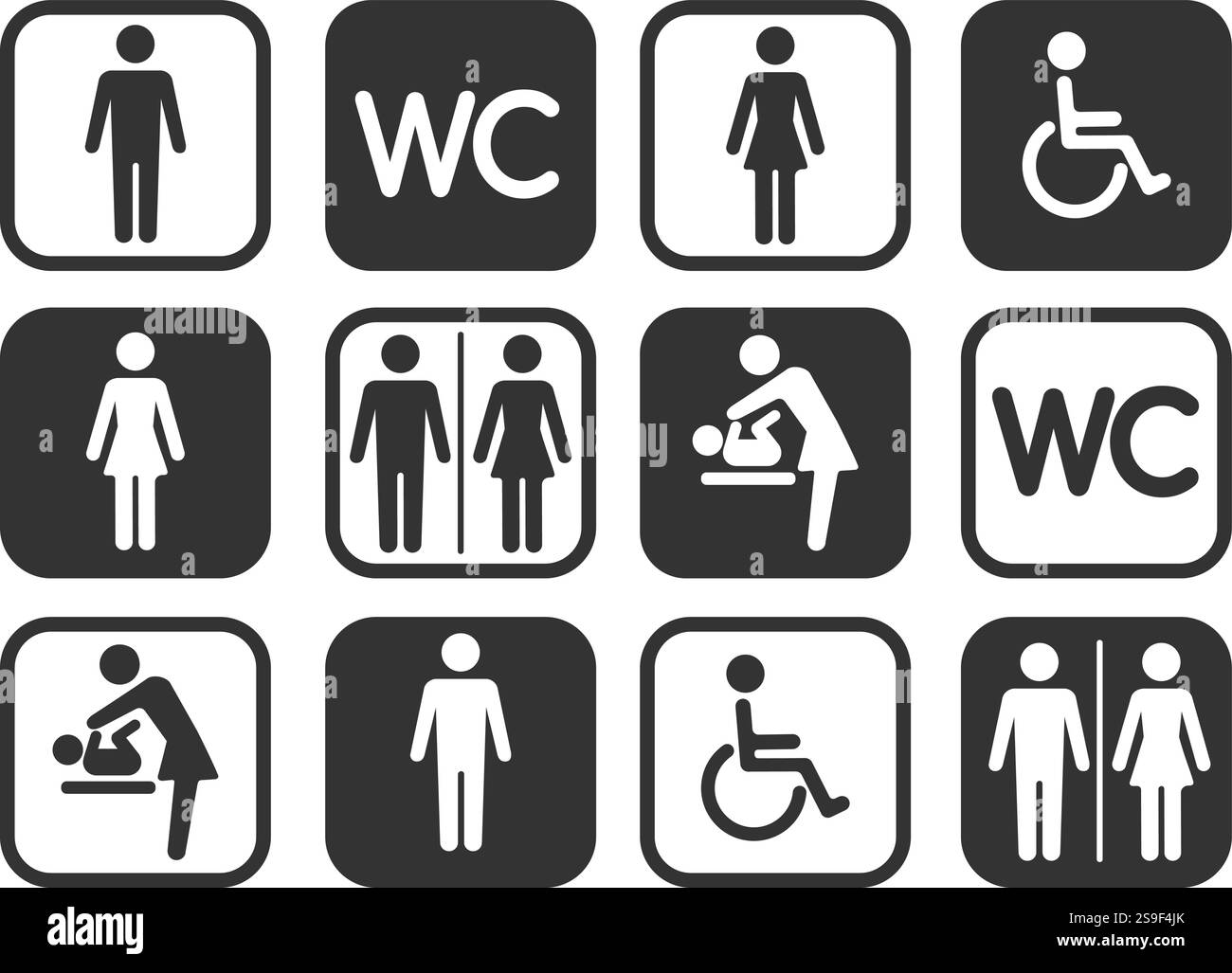 Public toilet pictogram set Stock Vector Image & Art - Alamy