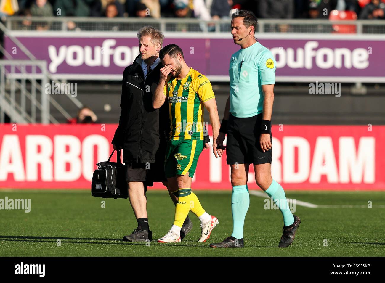 ROTTERDAM, NETHERLANDS - JANUARY 26: Injury of Alex Schalk of ADO Den ...
