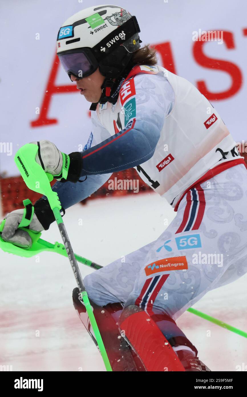 KITZBUEHEL, AUSTRIA - JANUARY 26: Alexander Steen Olsen of Norway ...