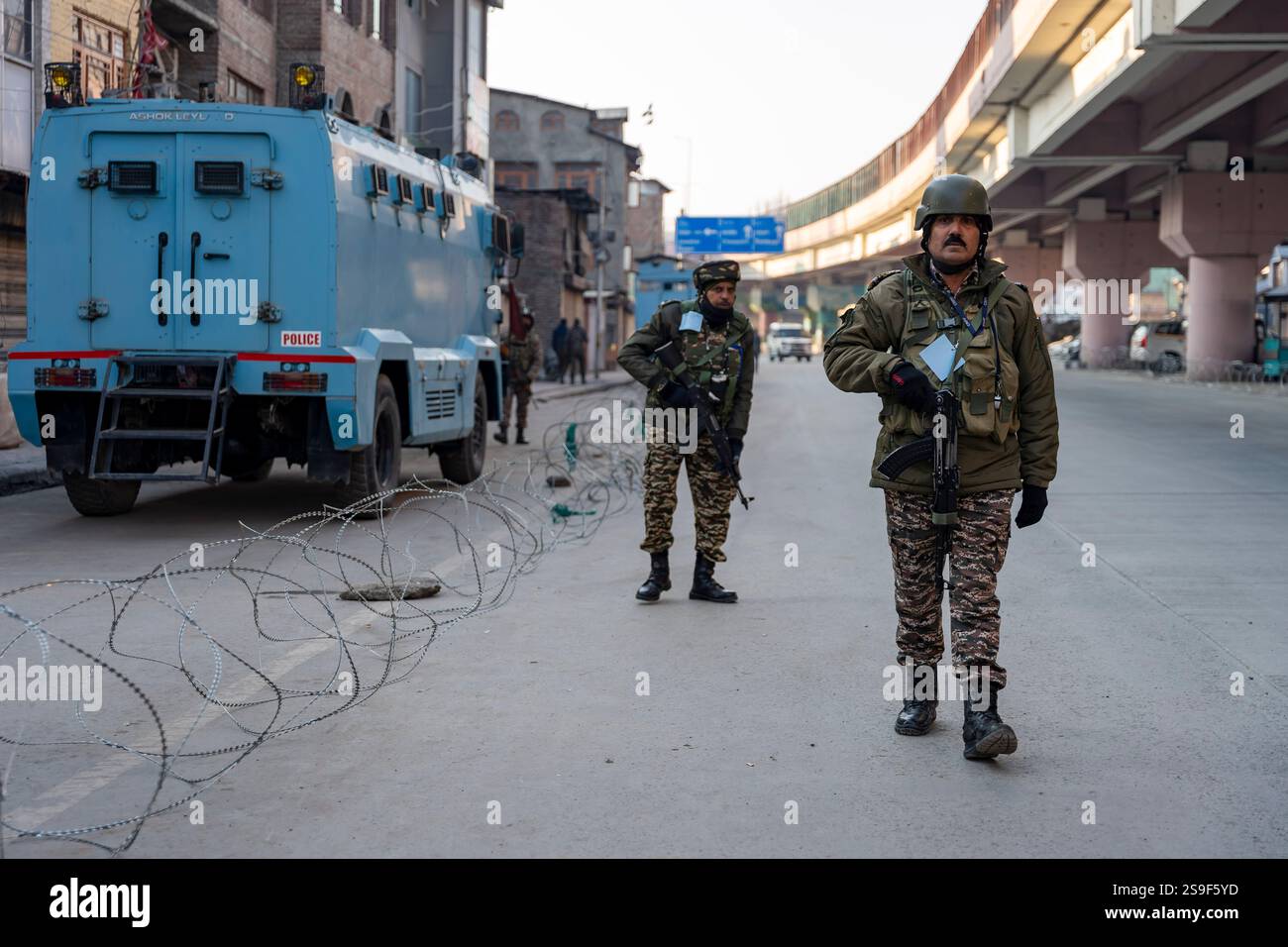 Paramilitary soldiers stand on guard near the Republic Day venue in ...