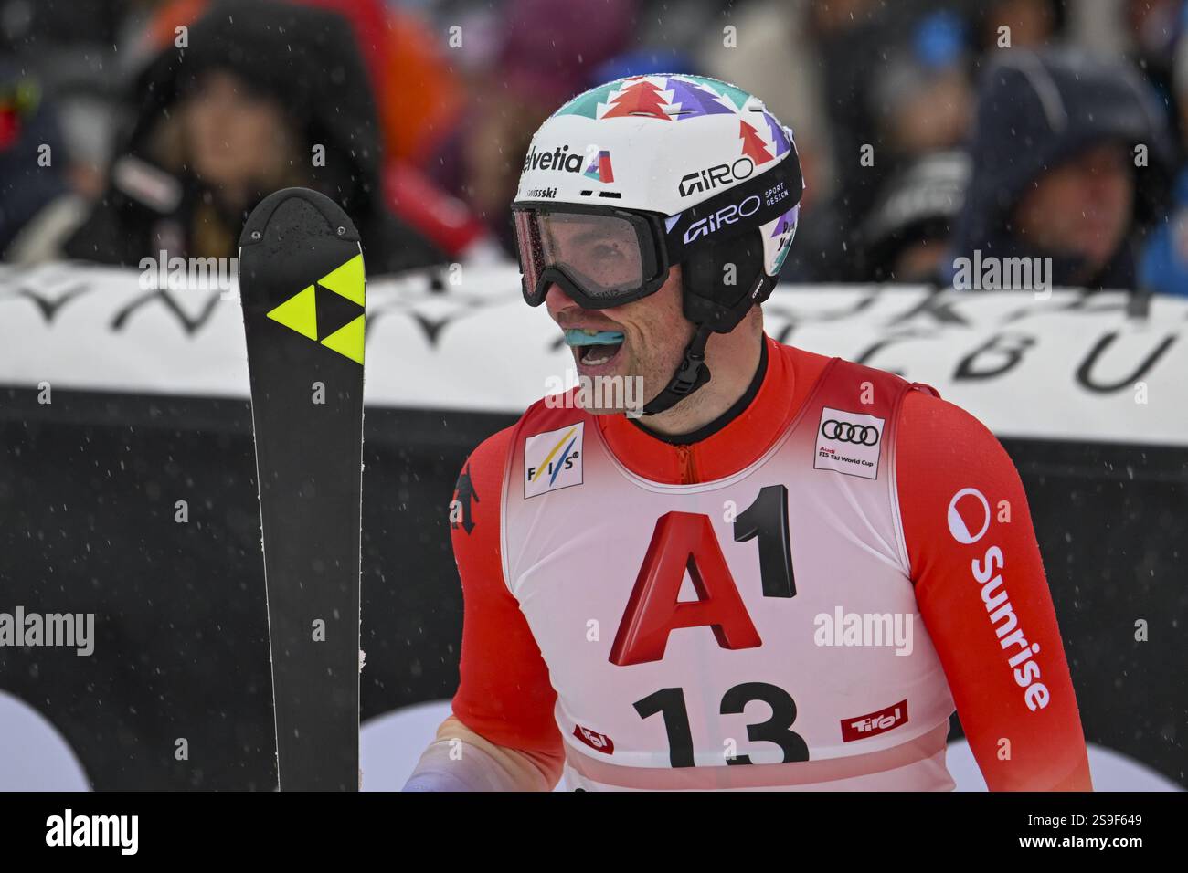 KITZBUEHEL , AUSTRIA - JANUARY 26: Daniel Yule of Switzerland during the first run Audi FIS ...